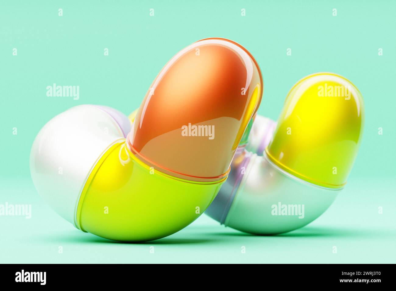 Abstract three-dimensional figure changing geometric shapes and bending ...