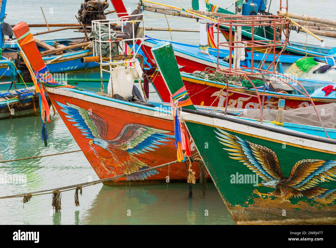 Colourful fishing boats, boat, ship, fishing boat, colourful, colourful ...