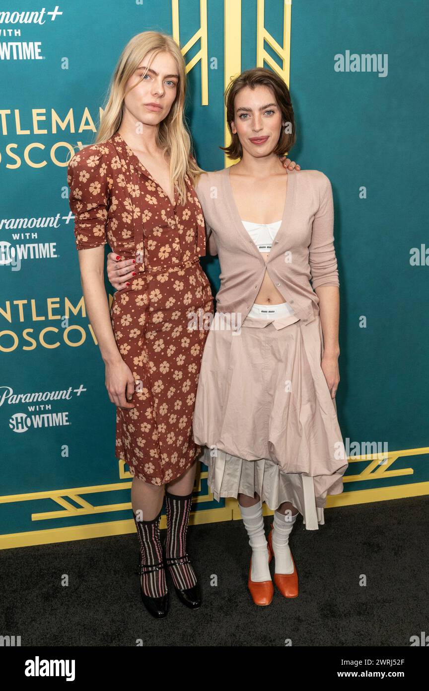 New York, USA. 12th Mar, 2024. Vera Bulder and Clara McGregor attend ...