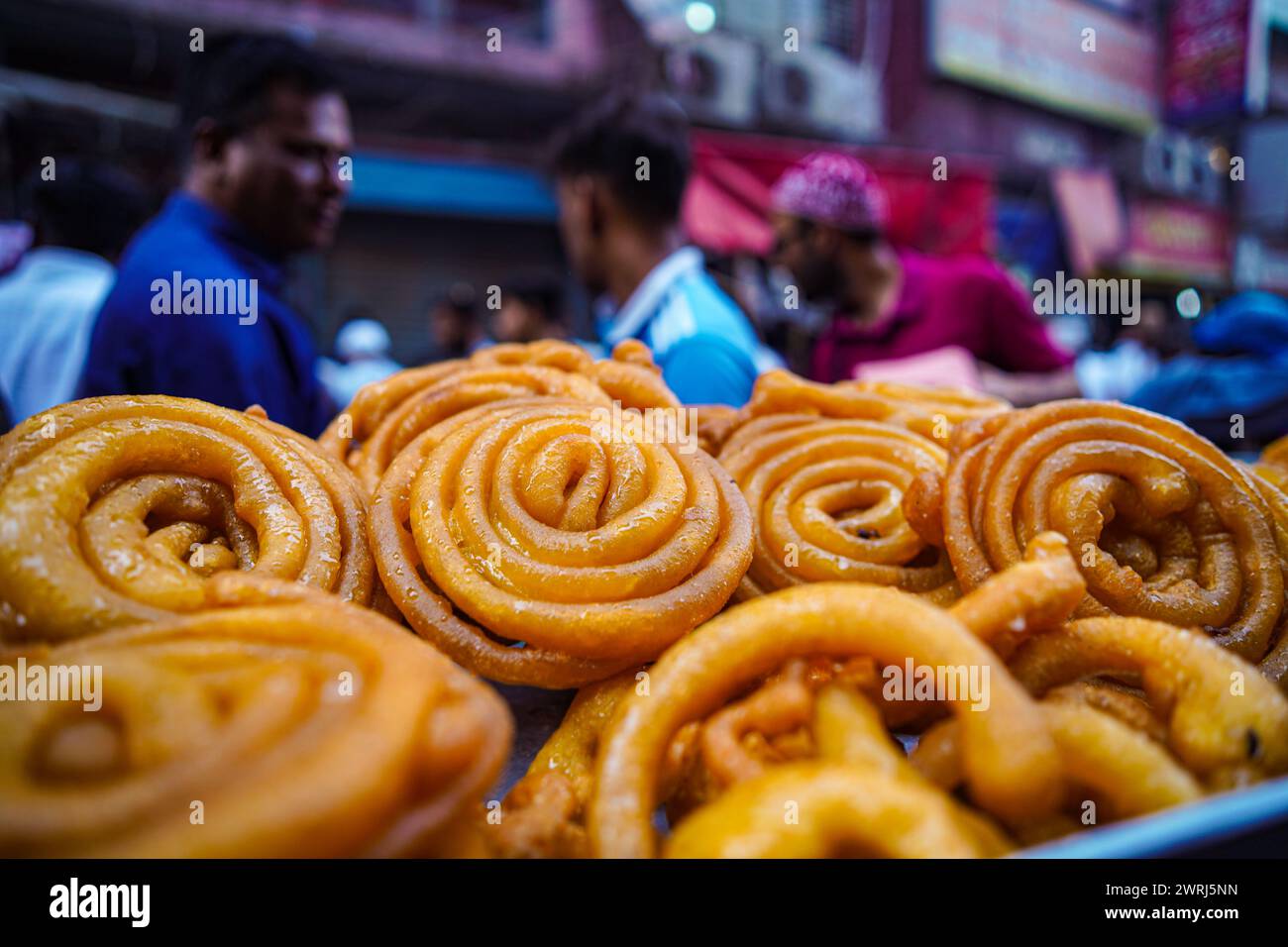 400 year old Iftari market of old Dhaka in Bangladesh. At the beginning ...