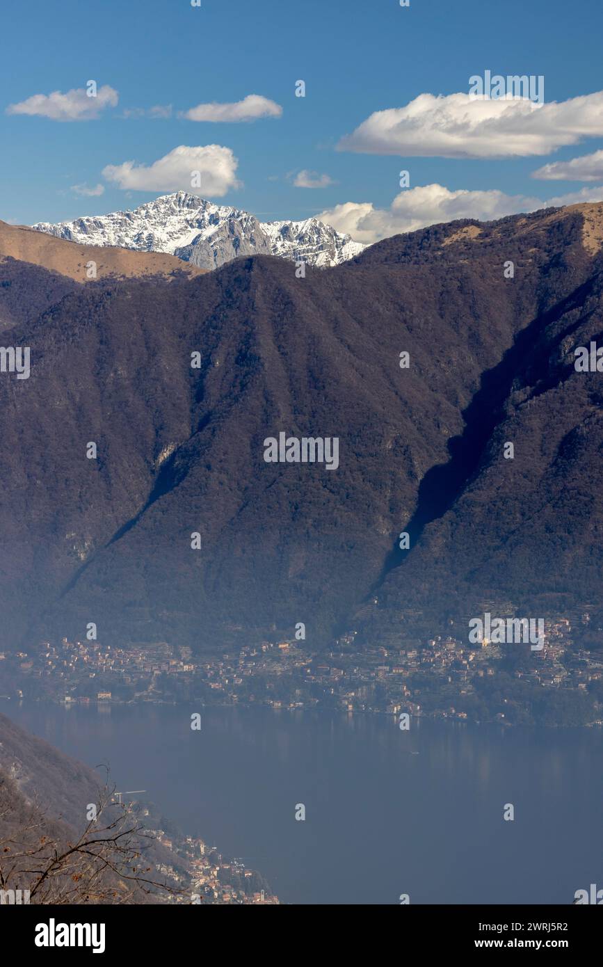 Air pollution, smog, Torno, Lago di Como, Lake Como, Lombardy, Italy ...