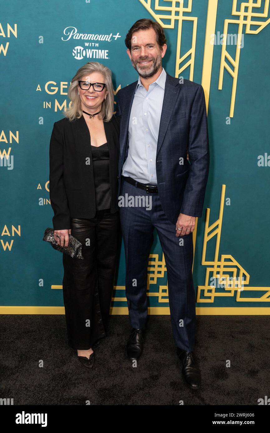 New York, USA. 12th Mar, 2024. Alison Hill-Edgar and Keyes Hill-Edgar ...