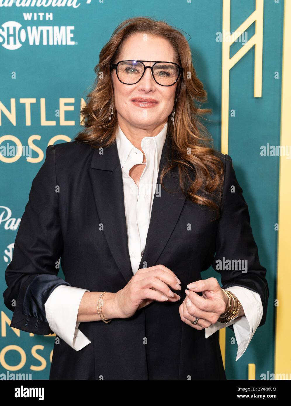 New York, USA. 12th Mar, 2024. Brooke Shields wearing dress by Trish ...