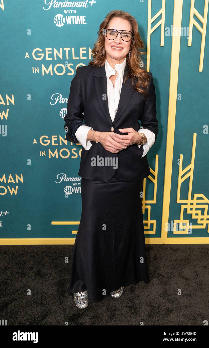 New York, USA. 12th Mar, 2024. Brooke Shields wearing dress by Trish ...