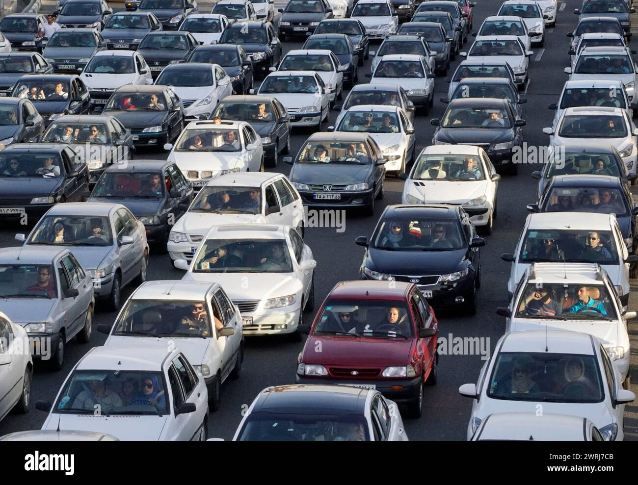 Traffic jam on a motorway in Tehran, 22.05.2016 Stock Photo - Alamy