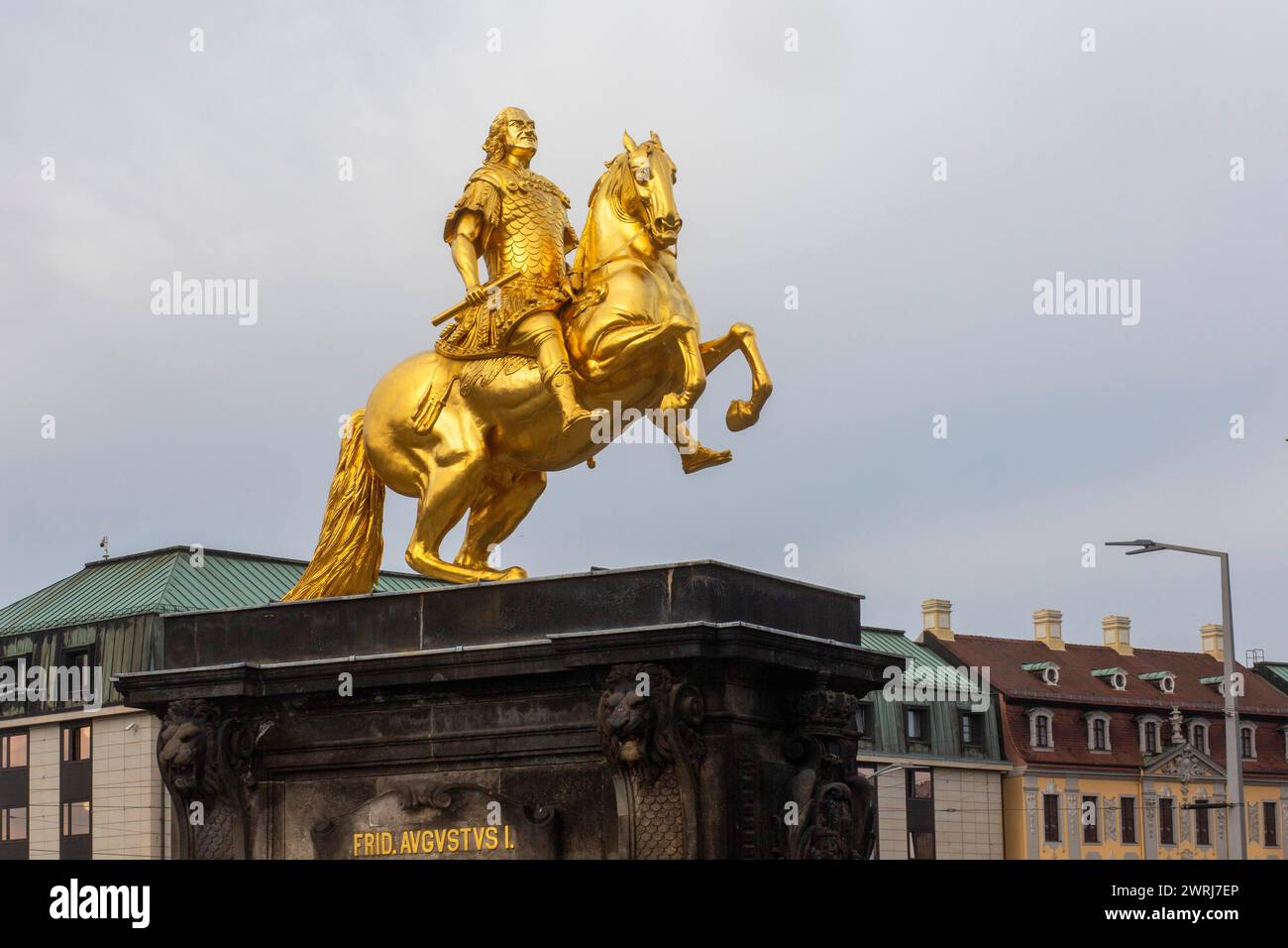 A view of the Goldener Reiter statue showing Kurfuerst Friedrich August ...