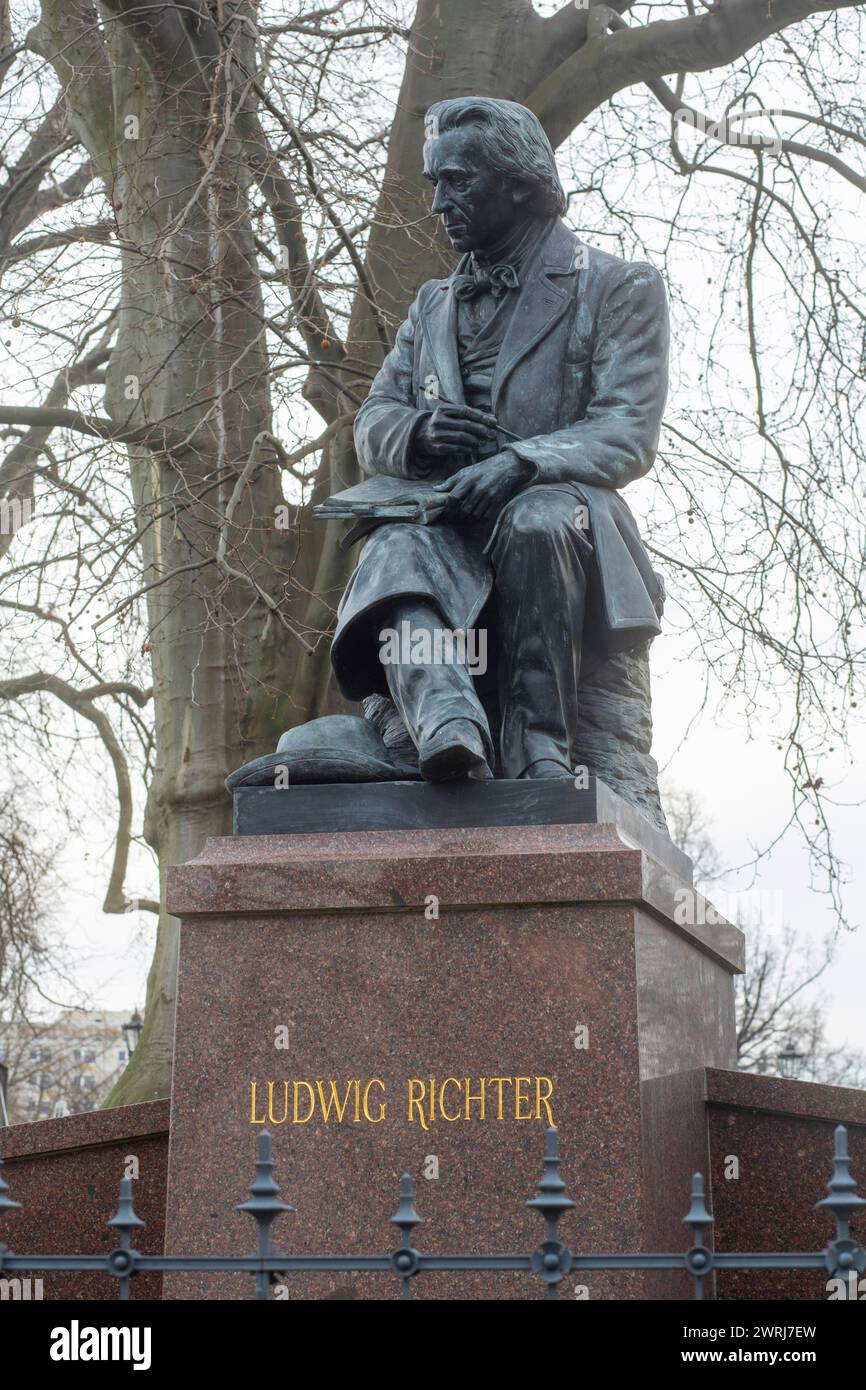 A statue of Ludwig Richter one of Germany's most famous artists and ...