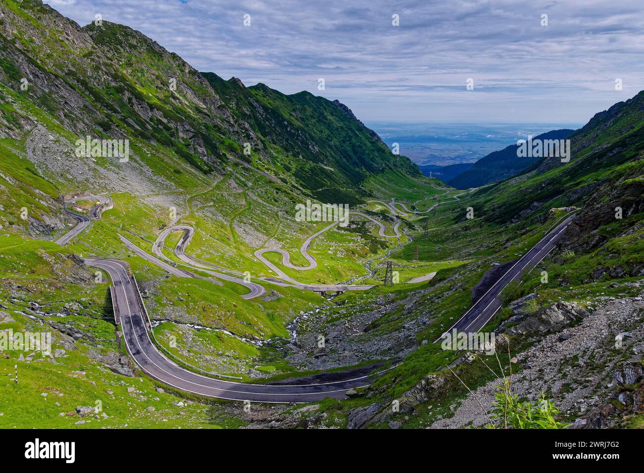 Serpentines along the Transfagara, the Transfogaras high road, in the ...