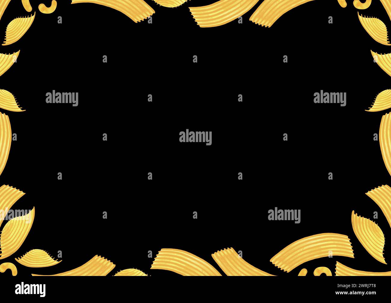 Rectangular A3 frame made of different types of Italian pasta for ...