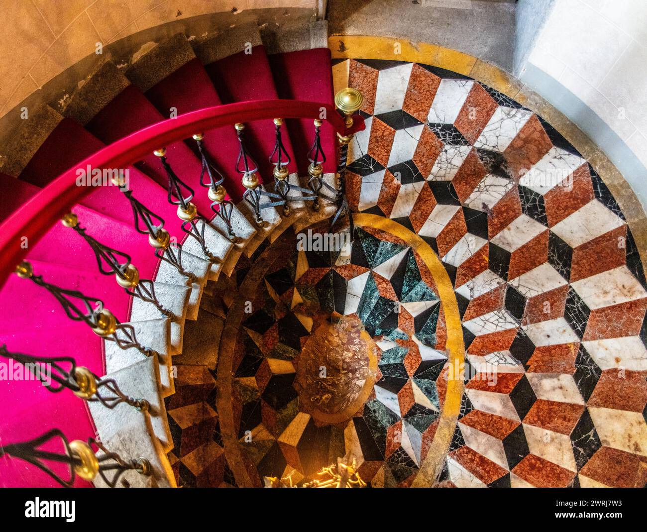 Palladio's staircase, a masterpiece of architecture, Duino Castle, with ...