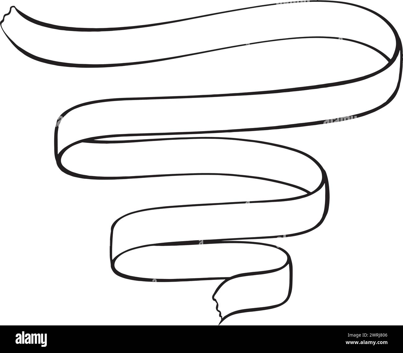 A black and white ribbon sketch on a white background Stock Vector ...