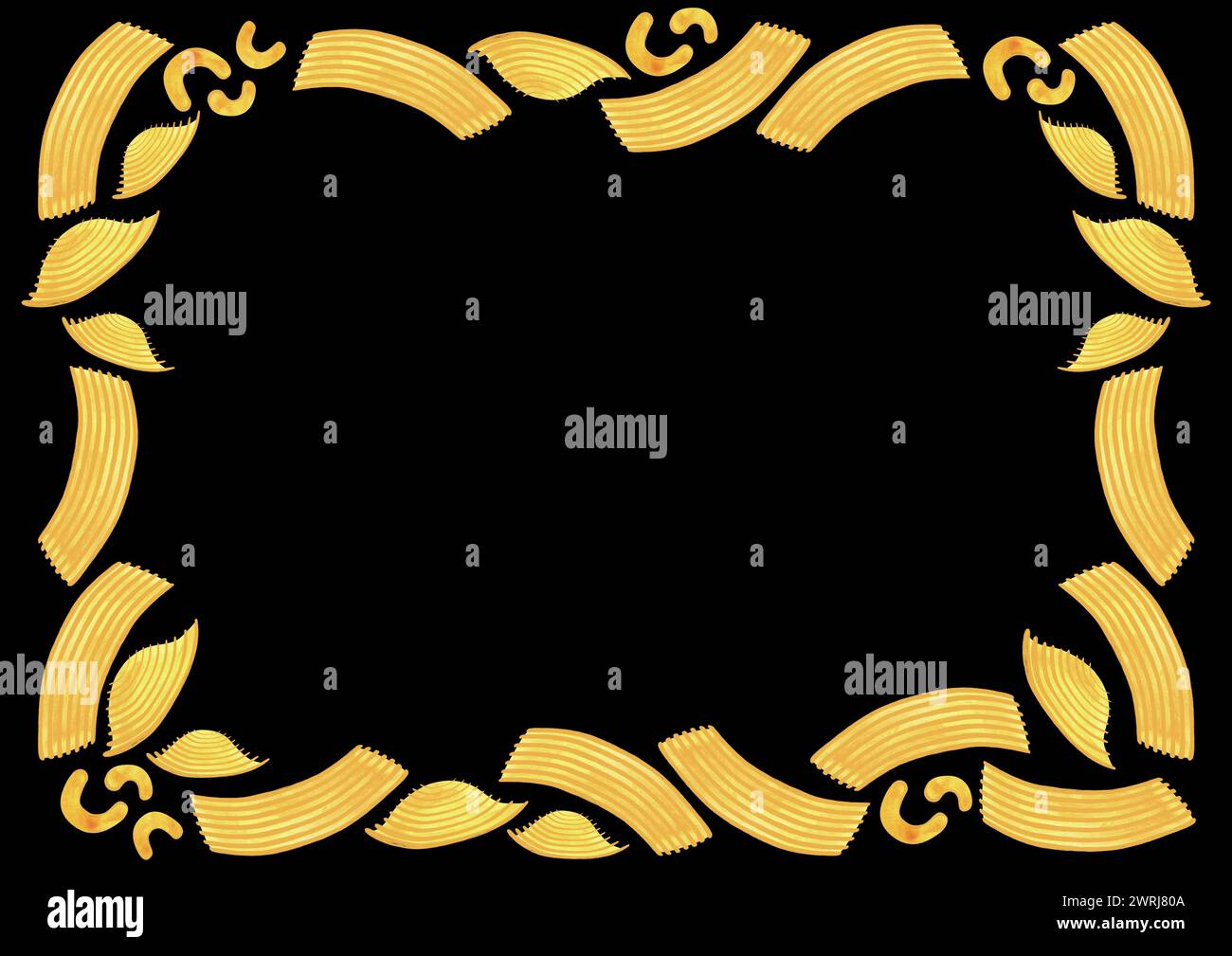 Rectangular A3 frame made of different types of Italian pasta for ...