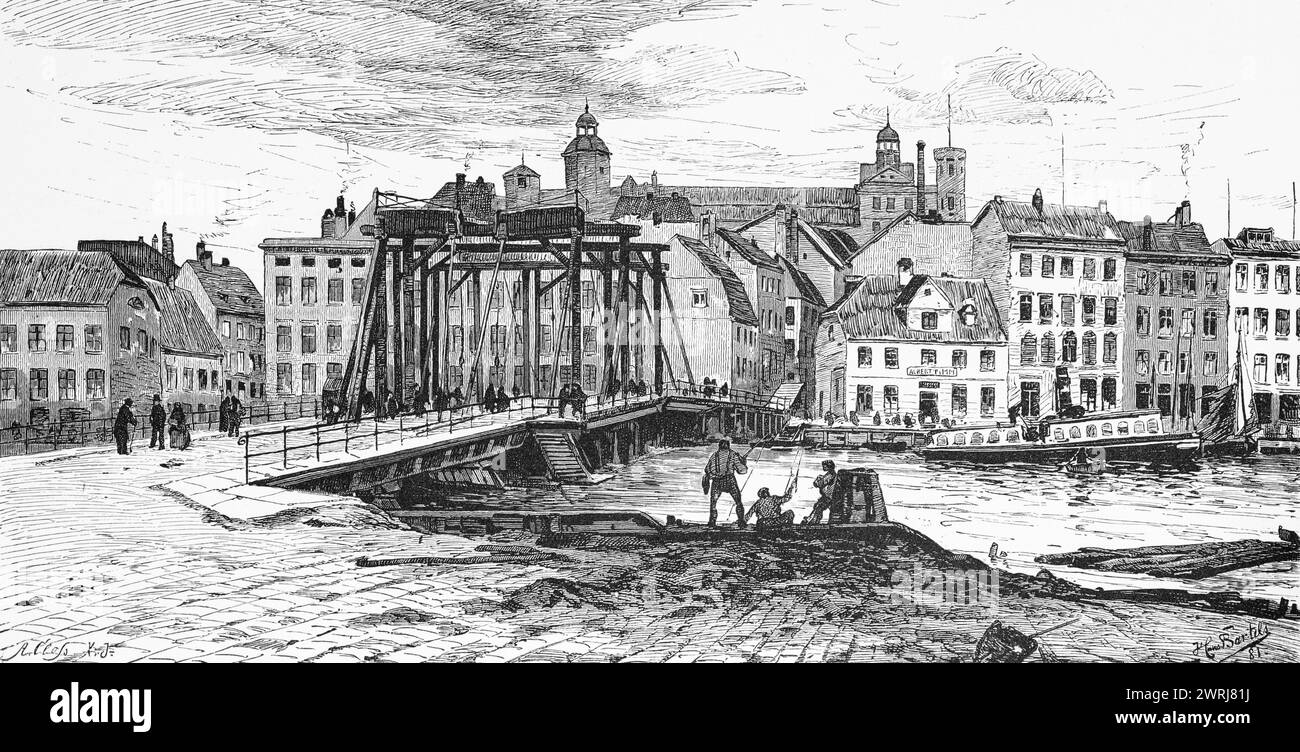 Tree bridge over the Oder, Szczecin, Poland, cityscape, river ...