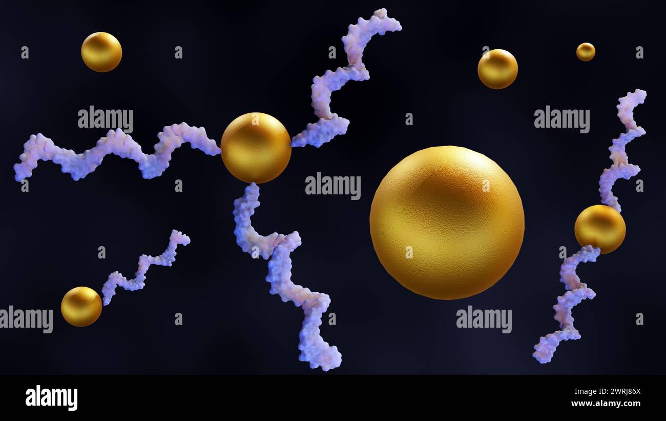 3d rendering of gold nanoparticles (AuNPs) can be used to deliver ...