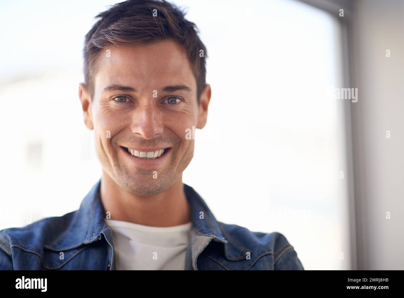 Portrait, smile and business man in startup, office or company for ...