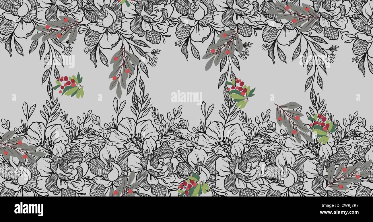 Image of flowers moving in hypnotic motion on grey background Stock ...