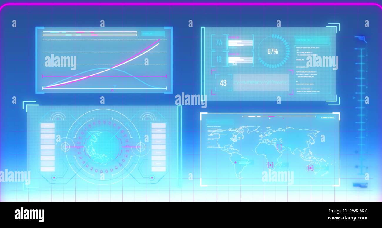 Image of data processing on interface Stock Photo - Alamy