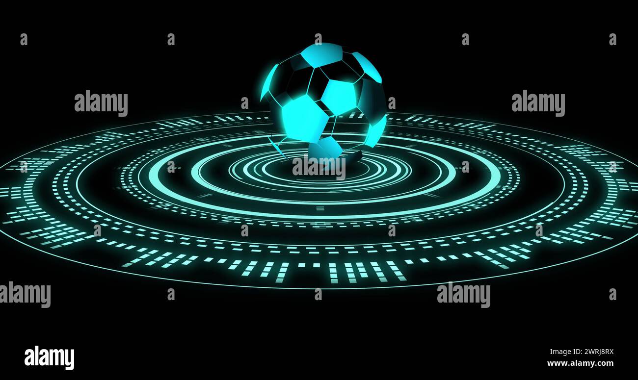 Image of scope scanning over digital football Stock Photo - Alamy