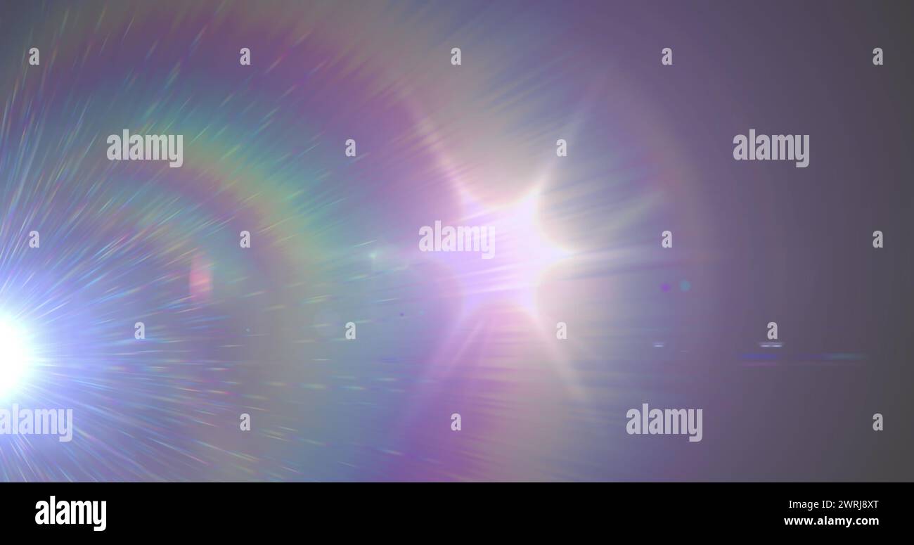 Image of spotlight with lens flare over dark background Stock Photo - Alamy