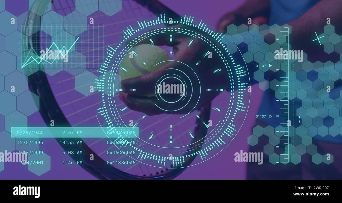 Image of scope scanning and data processing over african american male ...