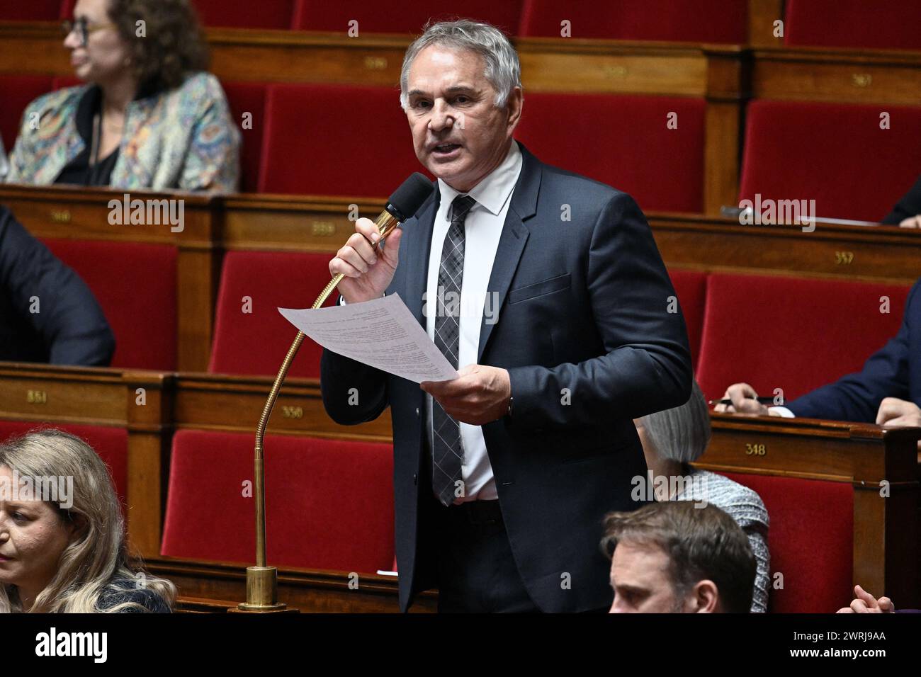 Paris, France. 13th Mar, 2024. Deputy, Patrick Vignal attends a session ...