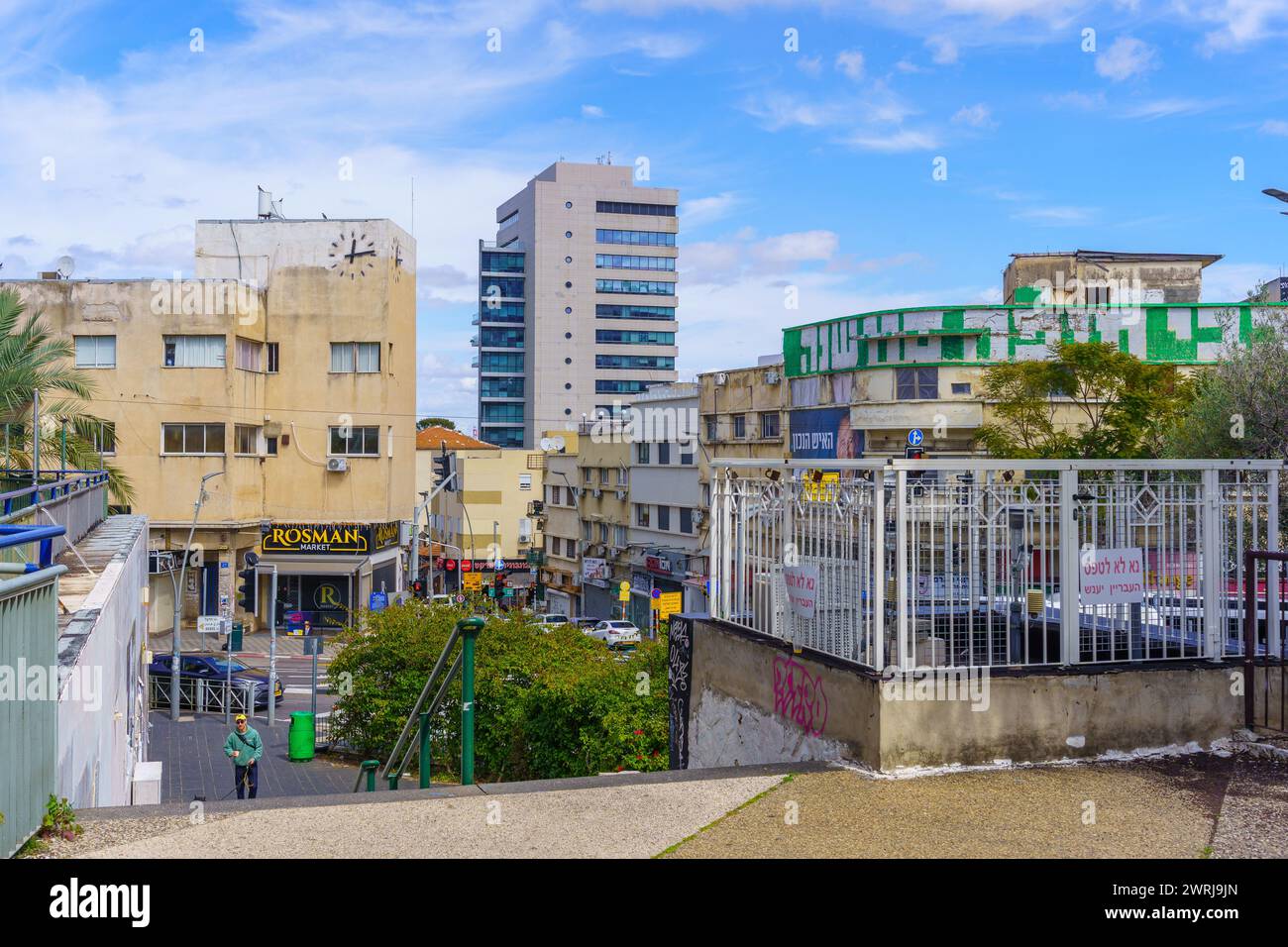 Haifa, Israel - March 09, 2024: Street scene in Hadar HaCarmel ...