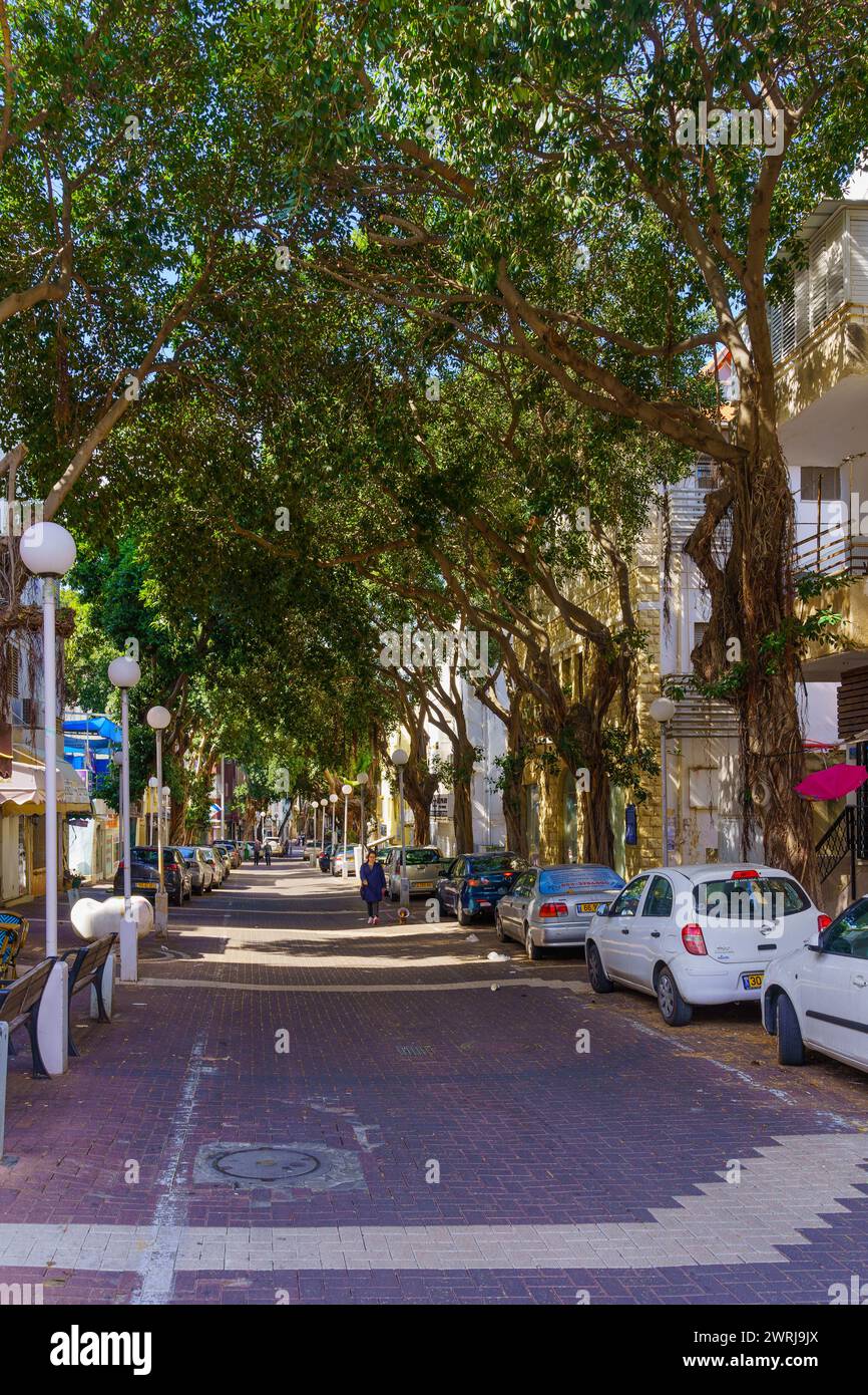 Haifa, Israel - March 09, 2024: Street view of Nordau Street, in Hadar ...