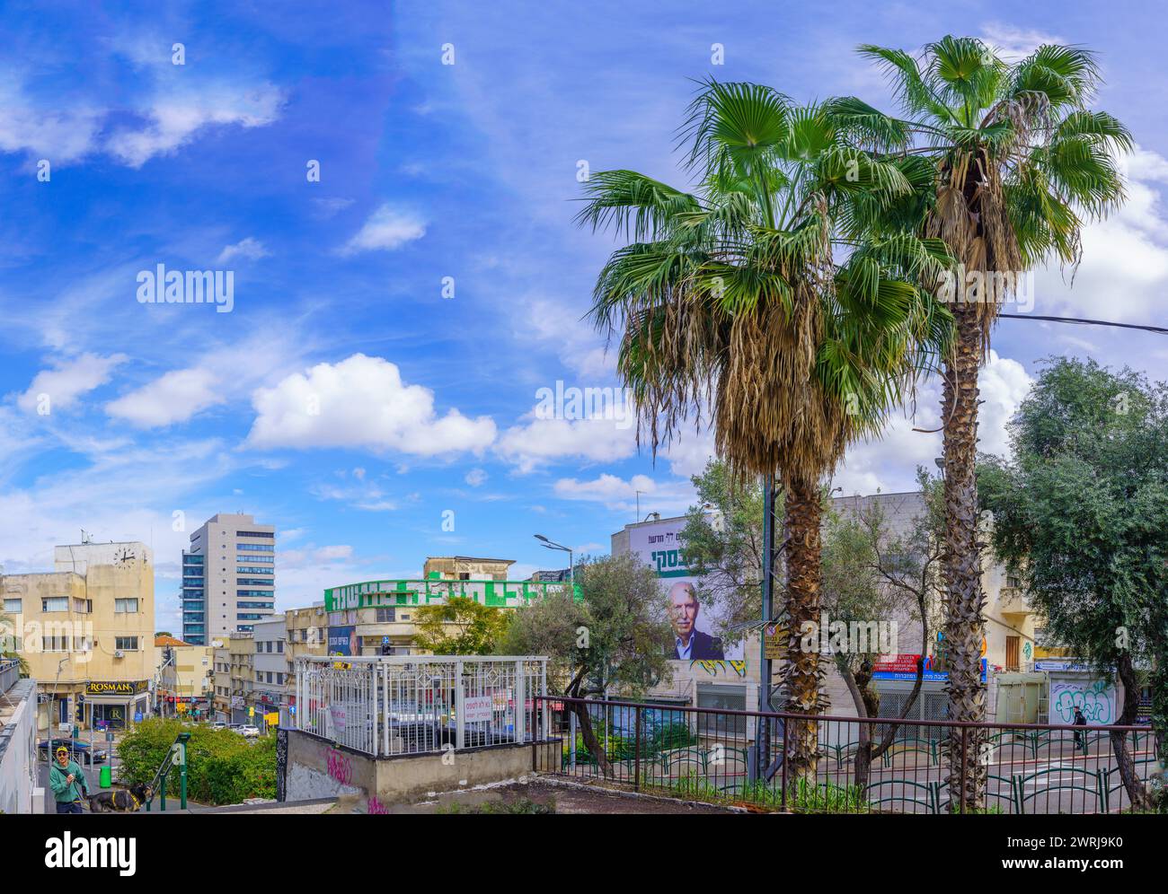 Haifa, Israel - March 09, 2024: Street scene in Hadar HaCarmel ...