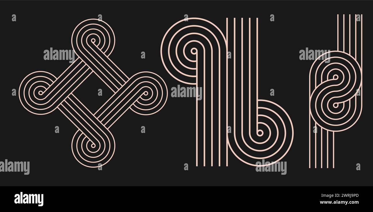 Balance figures with linear outline strokes design. Geometric lines zen ...