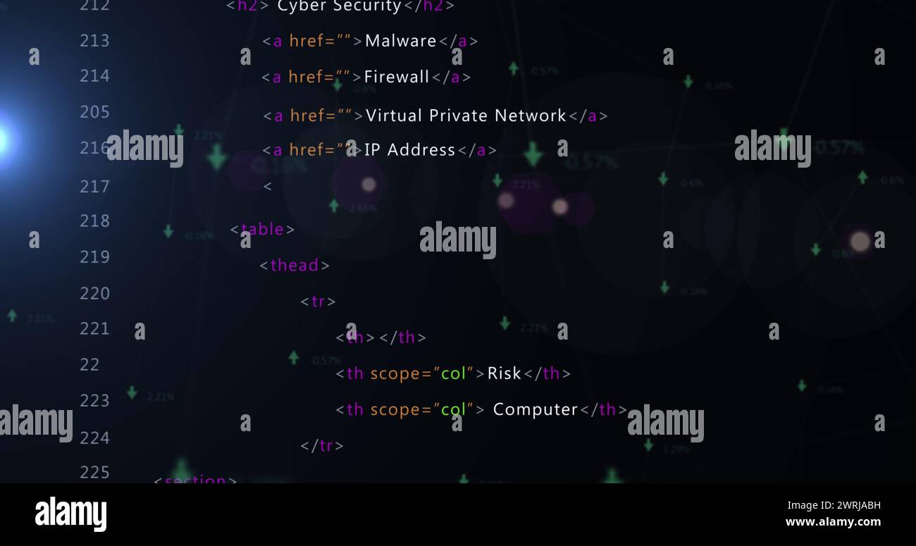 Image of data processing on black background Stock Photo - Alamy