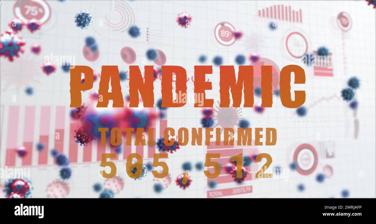 Image of the text Pandemic and rising number with Covid 19 cells ...