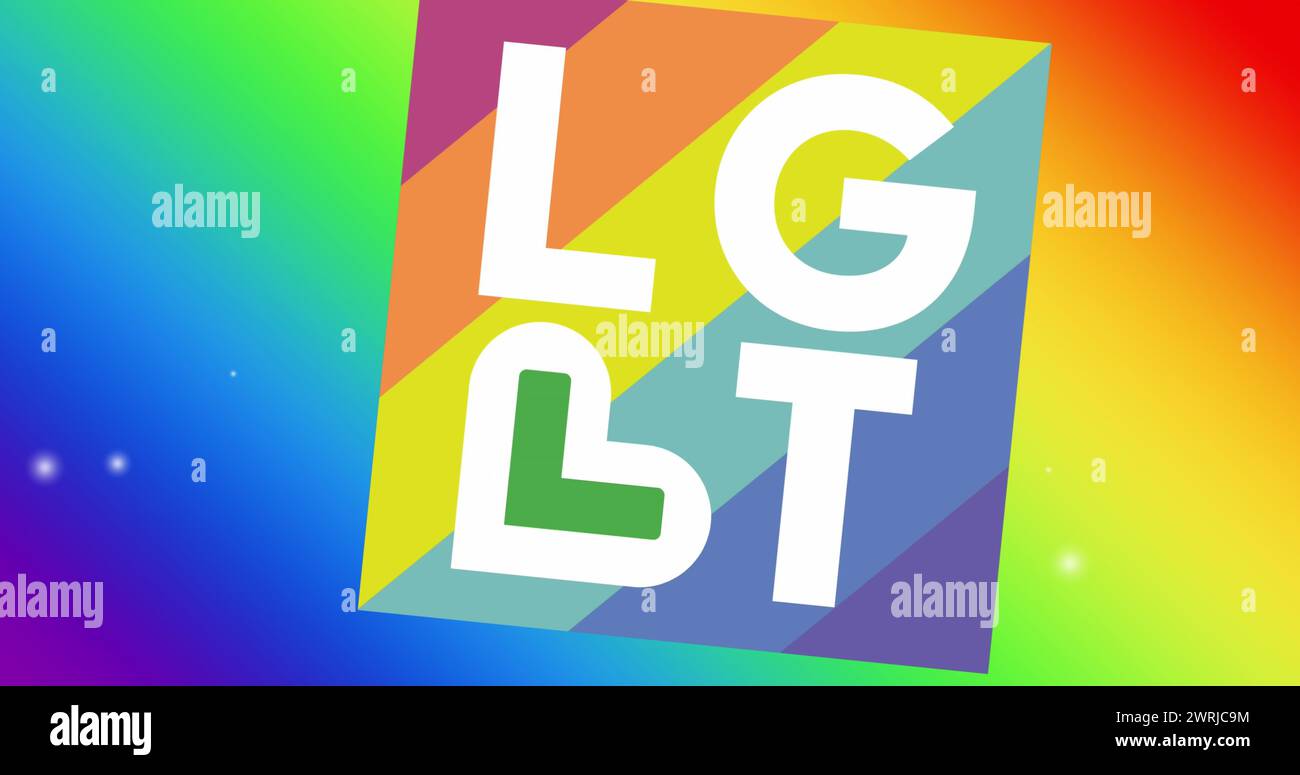 Image of lgbt text and rainbow square Stock Photo - Alamy