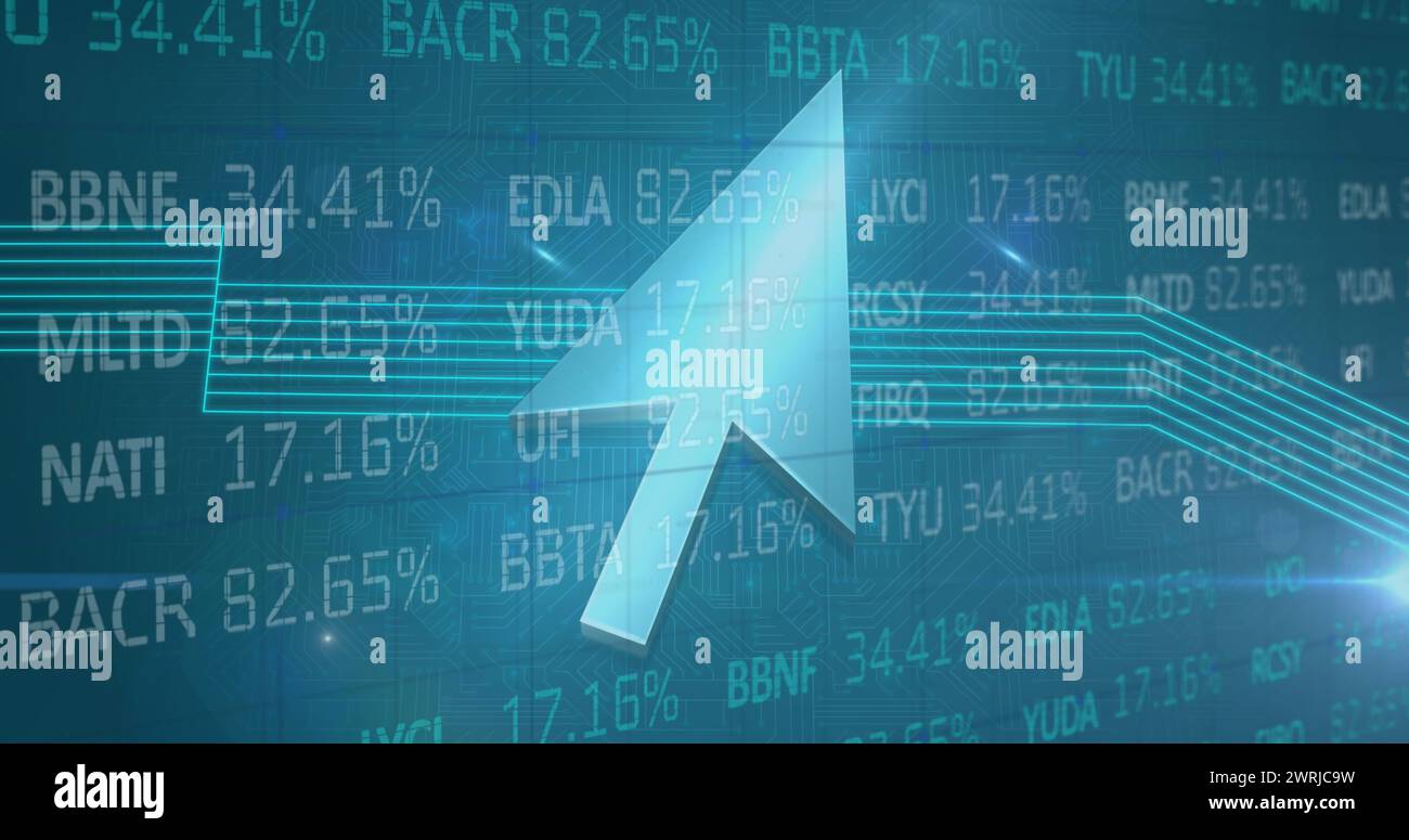 Image of a cursor with stock data floating Stock Photo - Alamy