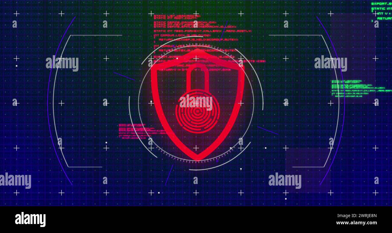Blue cybersecurity digital fingerprint scanning hi-res stock ...