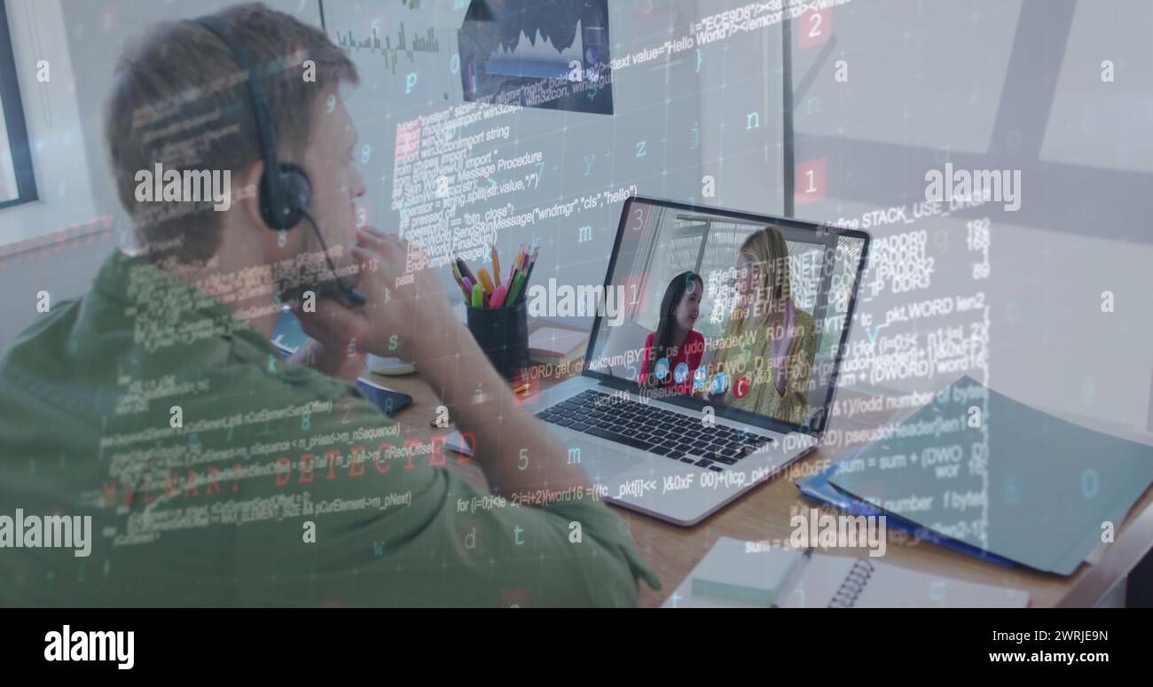 Mother works on laptop child hi-res stock photography and images - Alamy