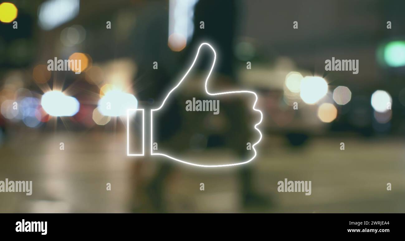 Illuminated thumbs up hi-res stock photography and images - Alamy