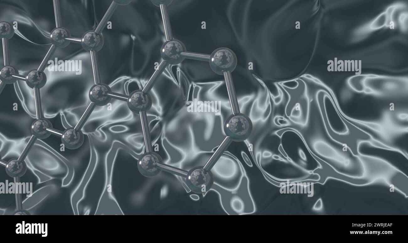Image of micro of molecules models over grey background Stock Photo - Alamy