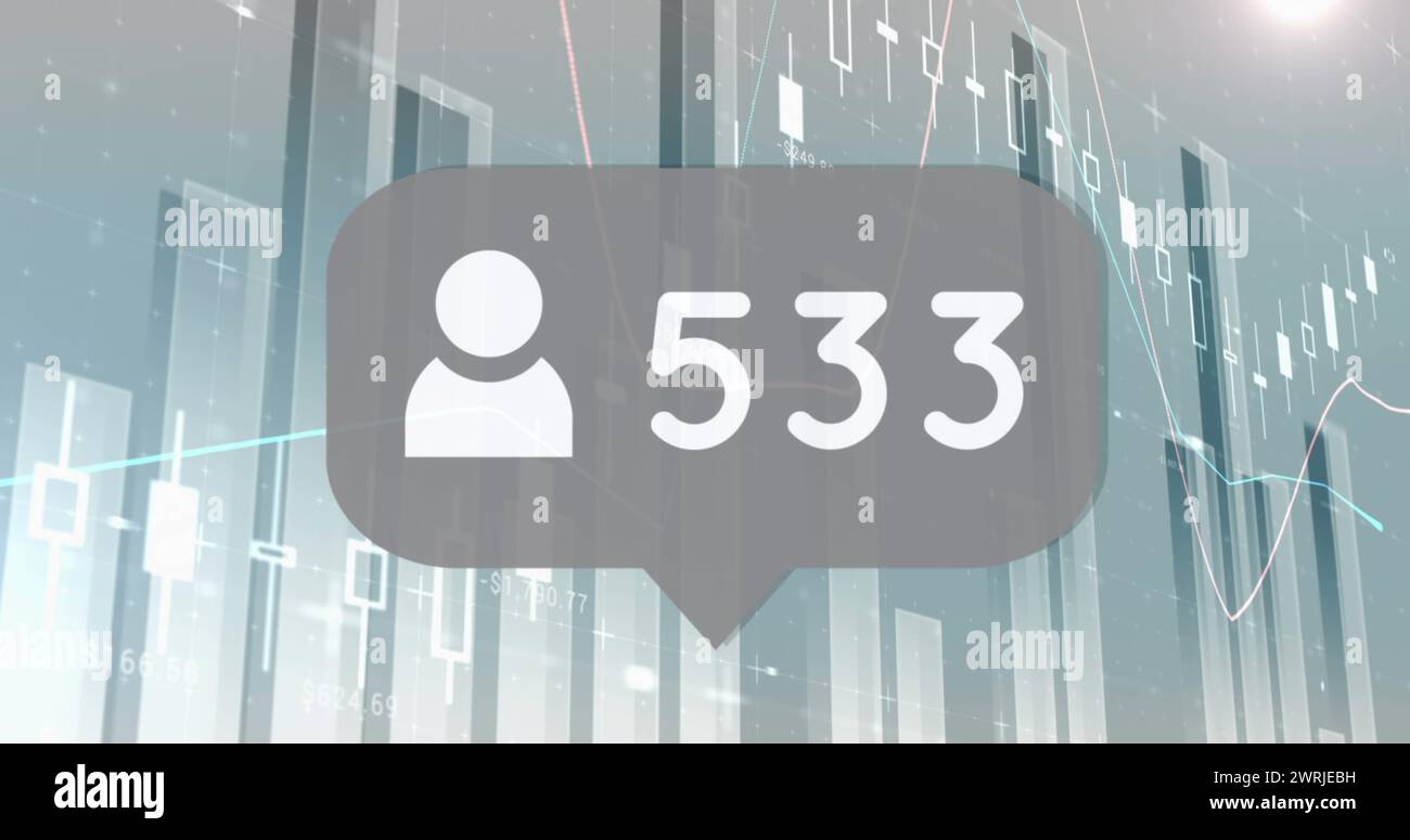 Image of numbers changing over statistics and data processing Stock ...