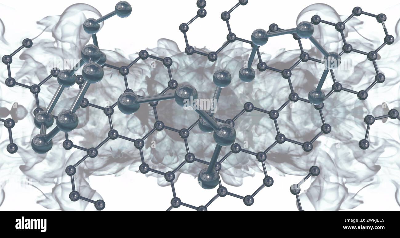 Image of 3d micro of molecules on grey background Stock Photo - Alamy