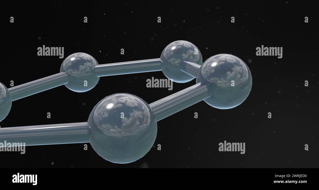 Image of 3d micro of molecules on black background Stock Photo - Alamy