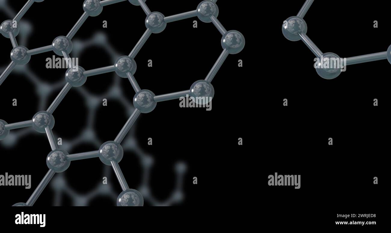 Image of 3d micro of molecules on black background Stock Photo - Alamy