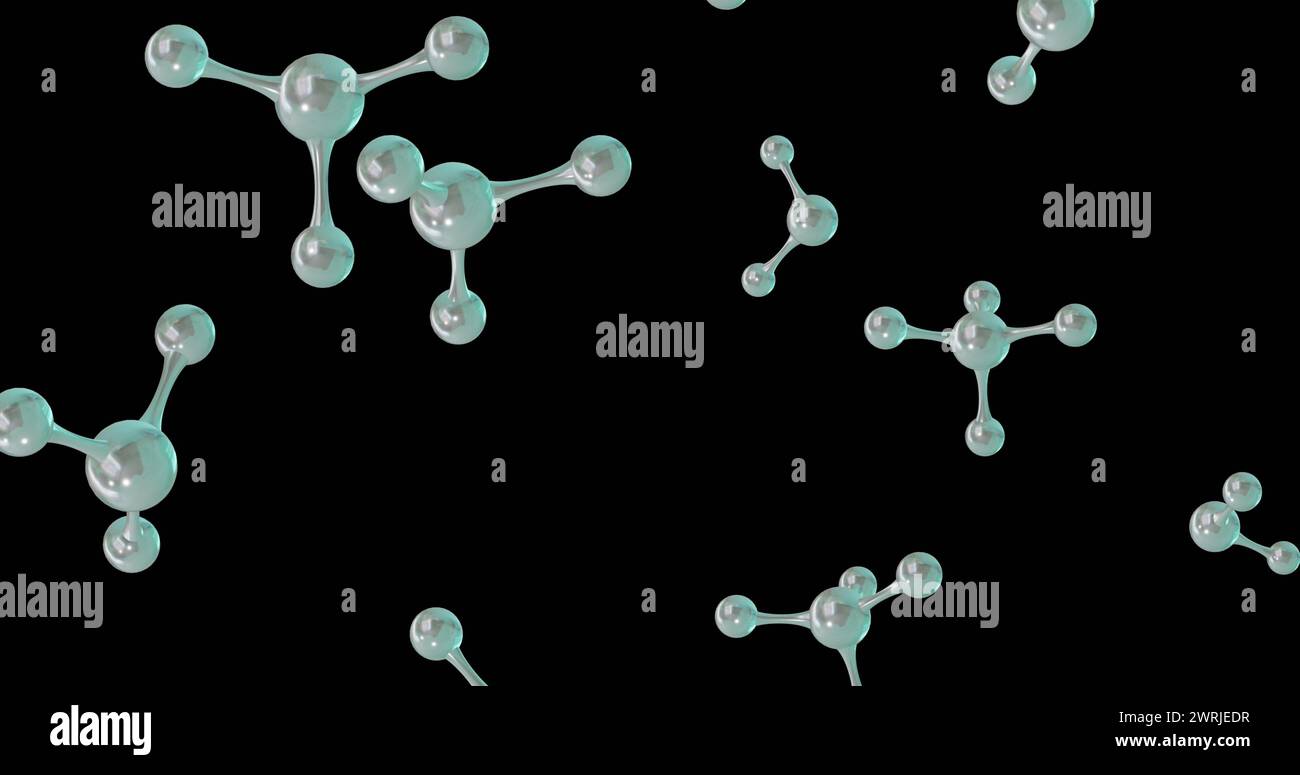 Image of 3d micro of molecules on black background Stock Photo - Alamy