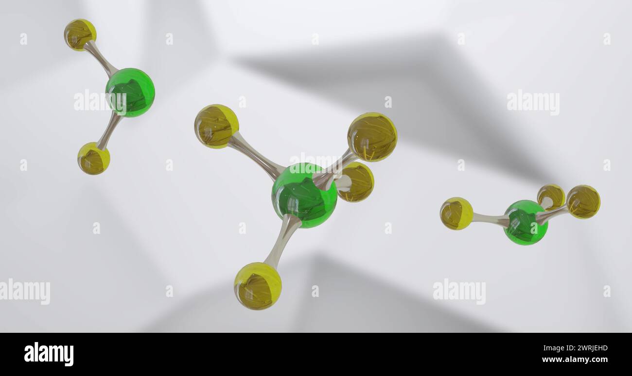Image of micro of molecules models over grey background Stock Photo - Alamy