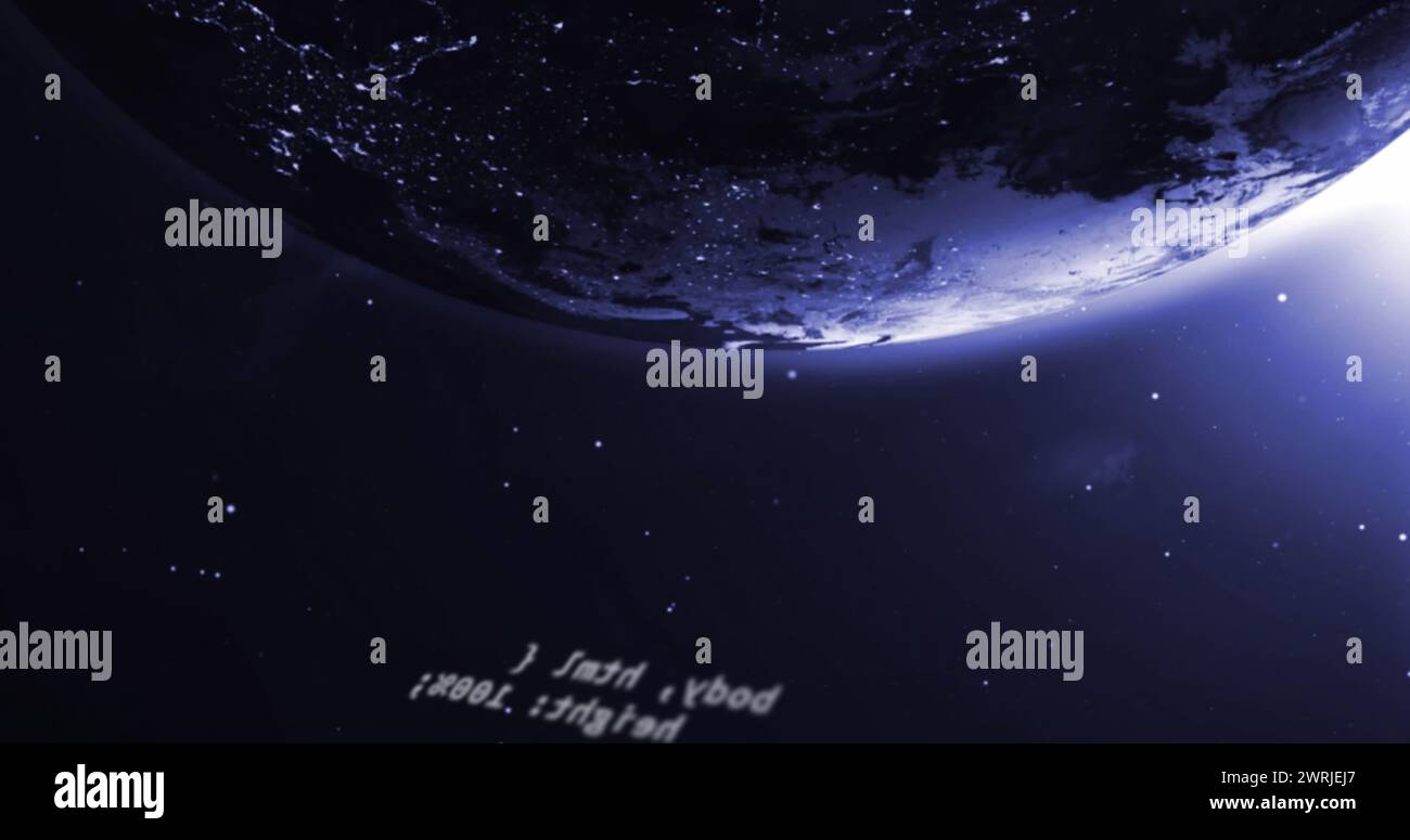 A view of Earth from space shows part of the planet in shadow Stock ...