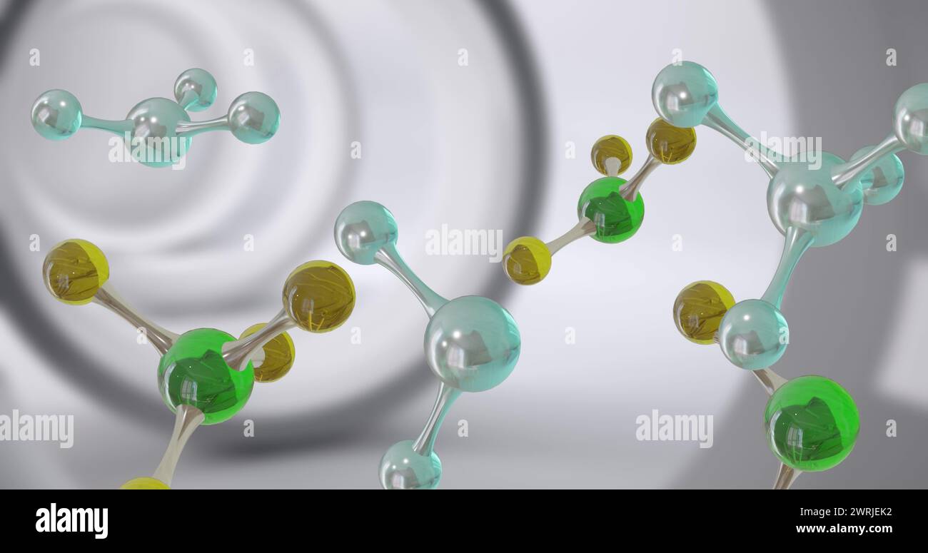Image of micro of molecules models over grey background Stock Photo - Alamy