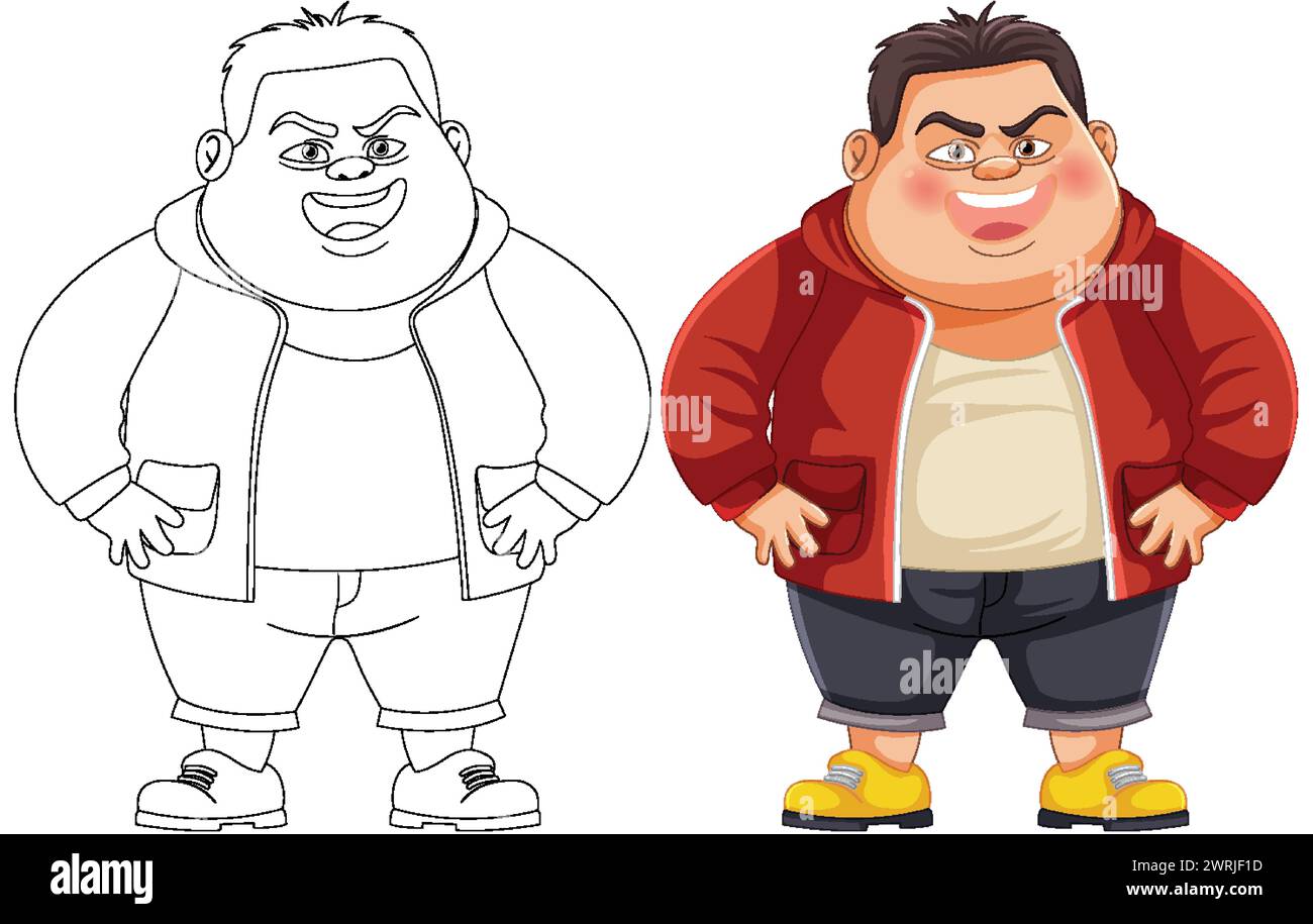 Vector illustration of a character, two stages Stock Vector Image & Art ...