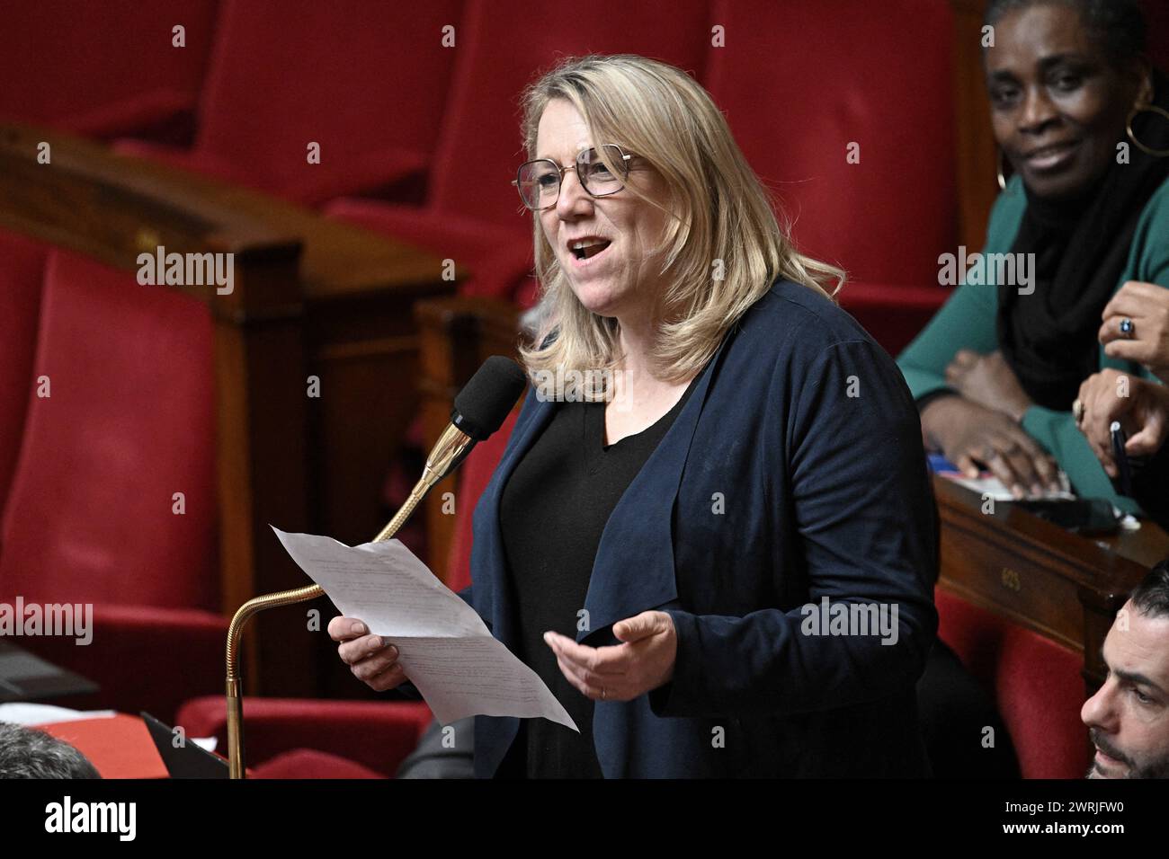 Paris, France. 13th Mar, 2024. Deputy, Danielle Simonnet attends a ...