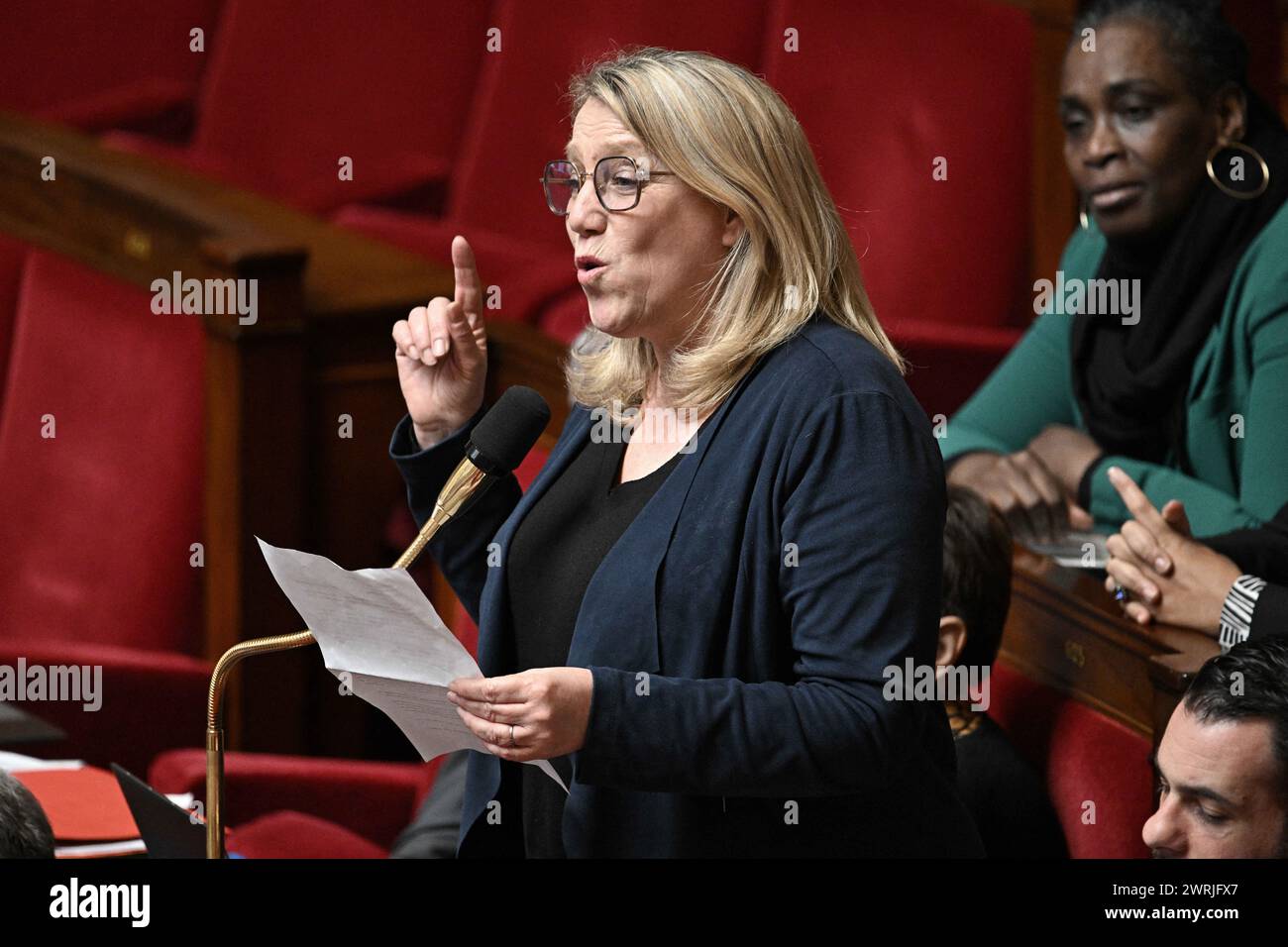 Paris, France. 13th Mar, 2024. Deputy, Danielle Simonnet attends a ...