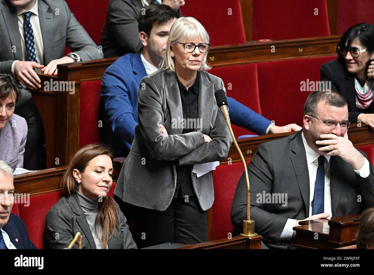 Paris, France. 13th Mar, 2024. Deputy, Florence Goulet attends a ...