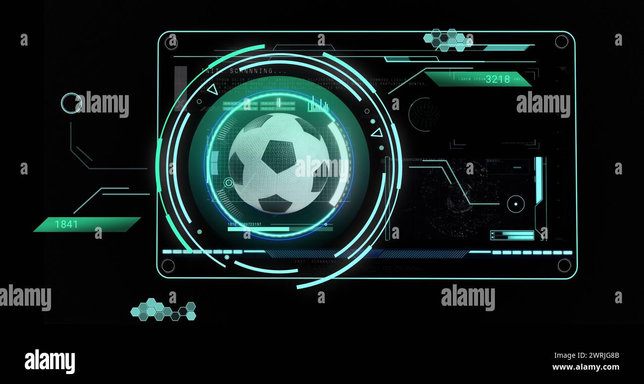 Image of data processing over football Stock Photo - Alamy